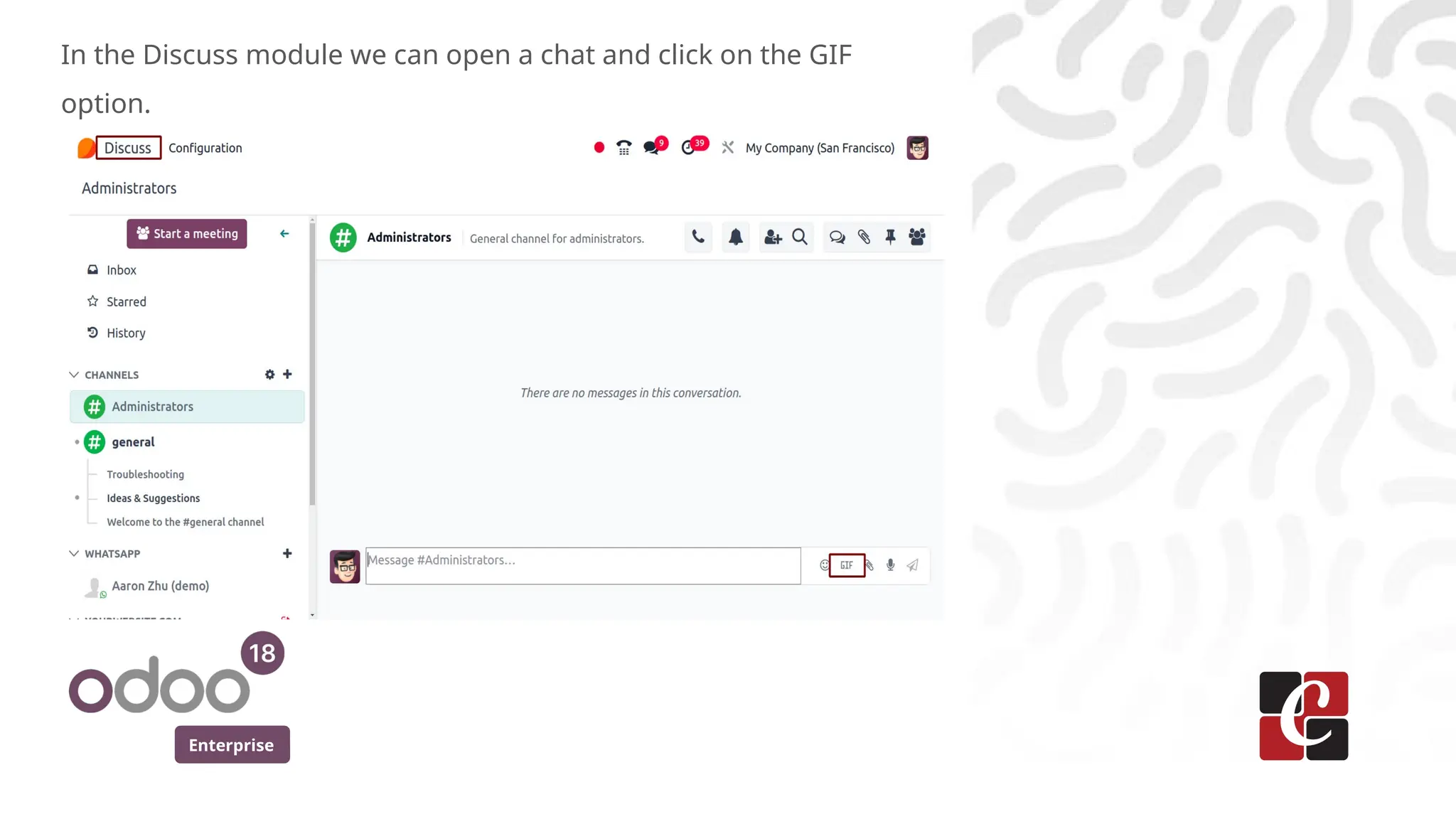 Animated GIF in Odoo 18 Discuss - Odoo 18 | PPTX