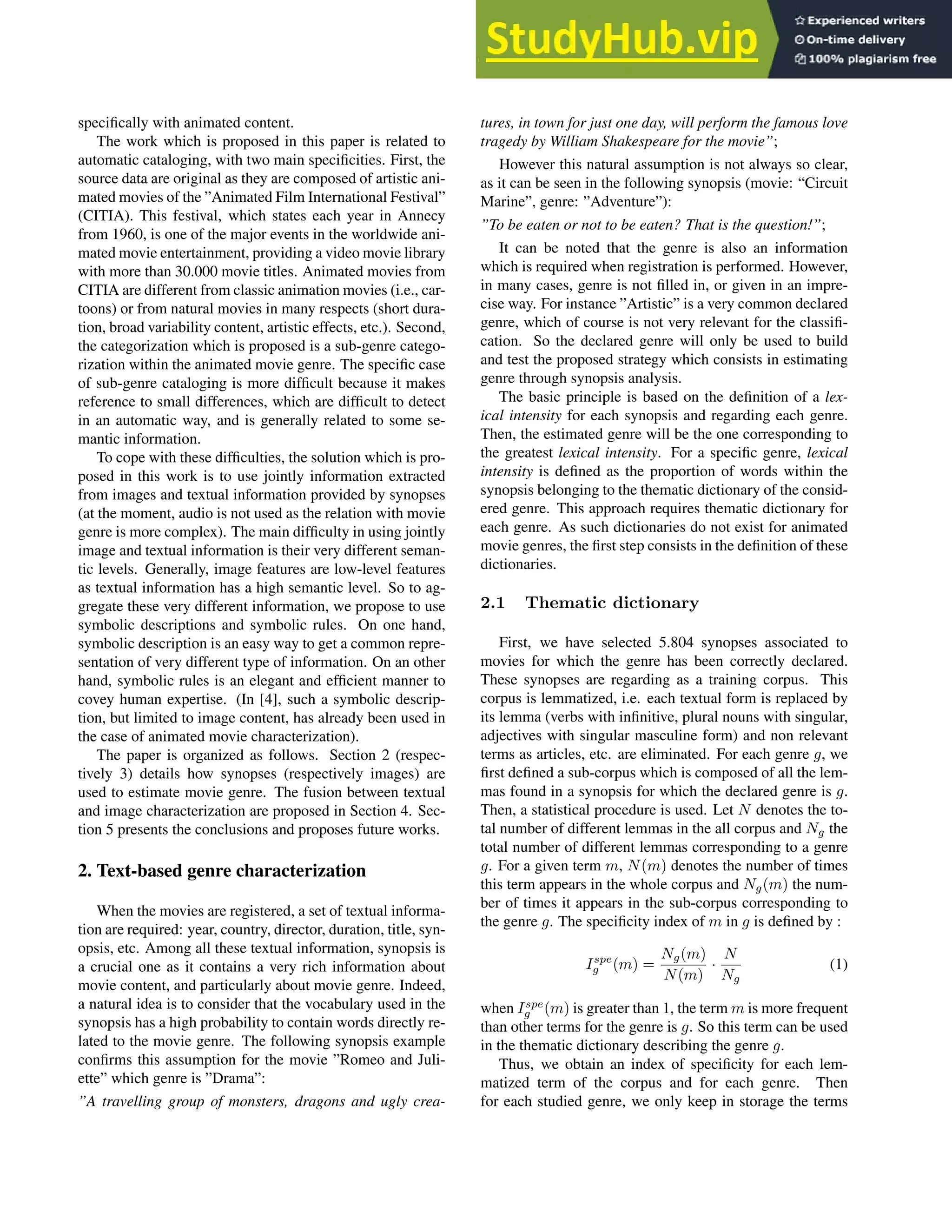 Animated Movie Genre Detection Using Symbolic Fusion Of Text And Image ...