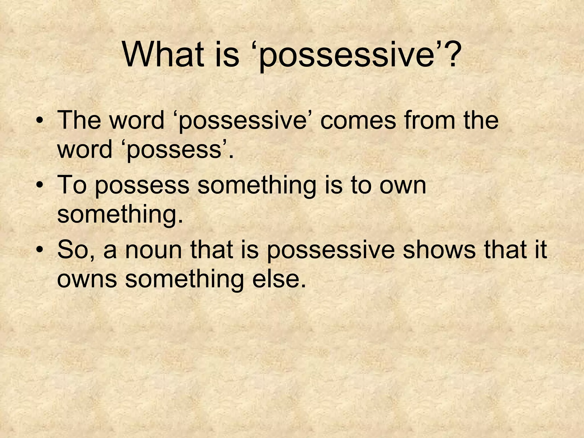 Animated Possesive Nouns | PPT