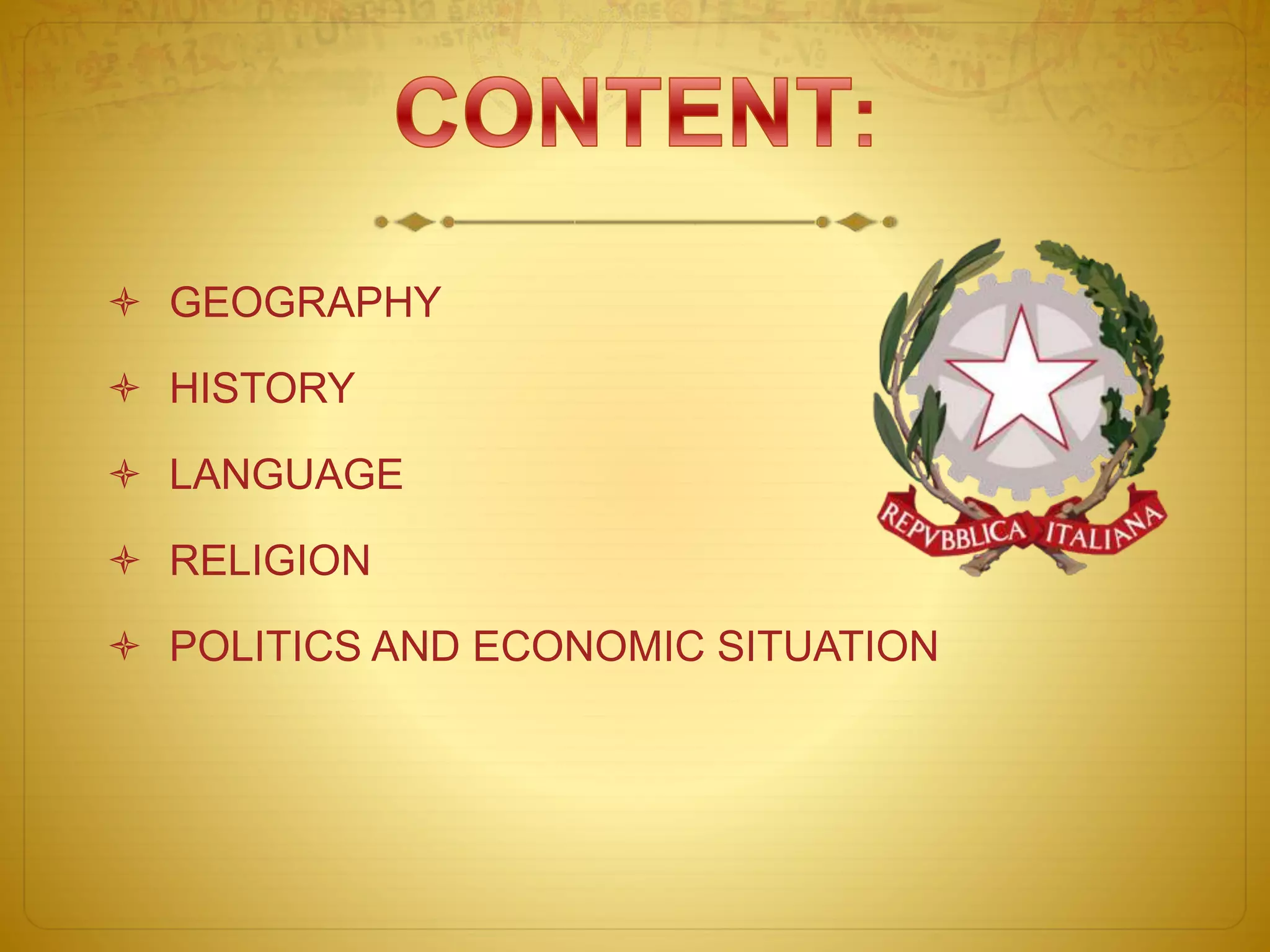 Presentation on Italy | PPTX