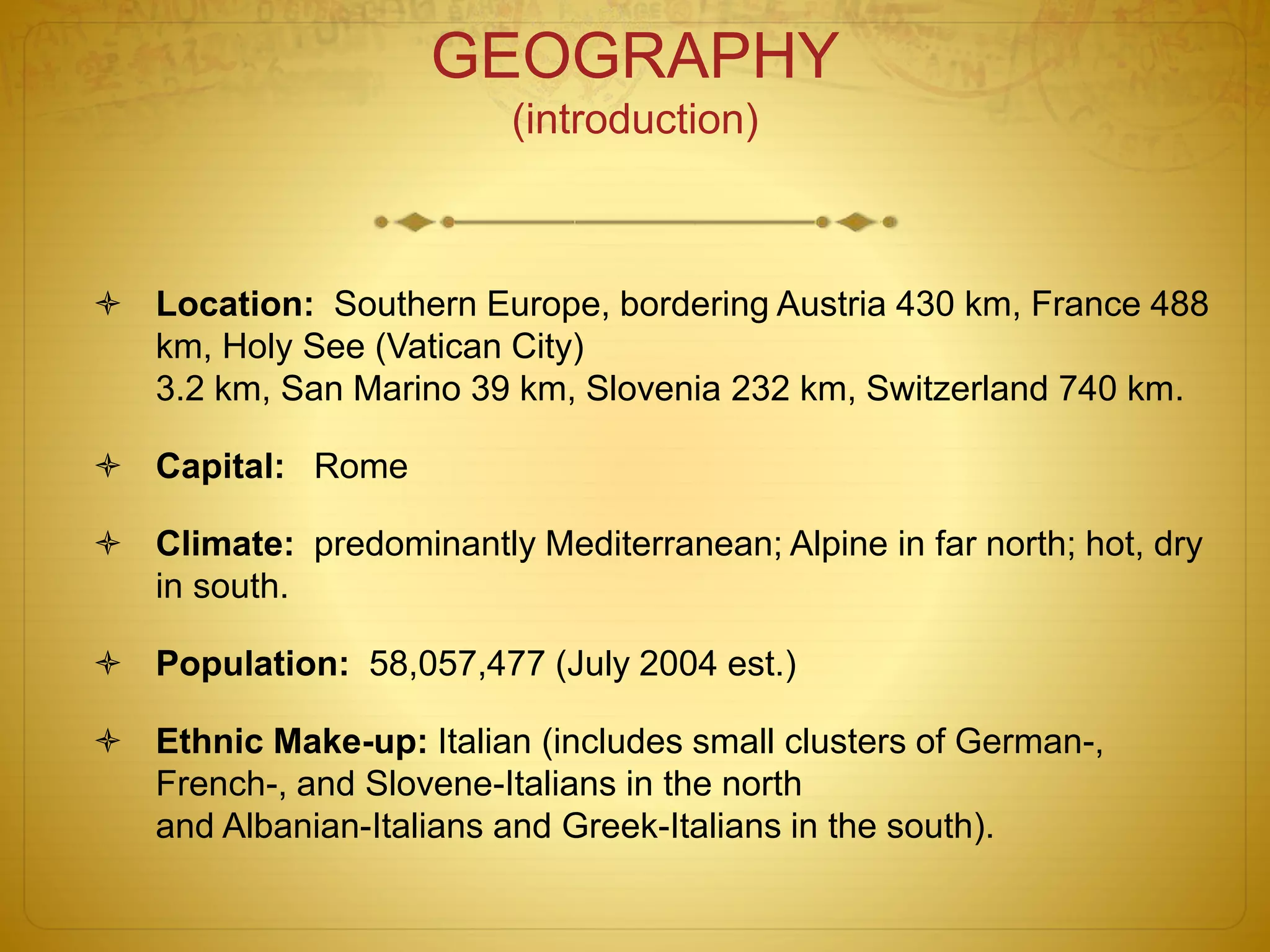 Presentation on Italy | PPTX