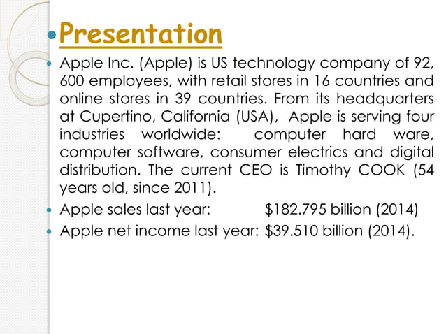 Strategic Analysis of Apple inc_ 2015 | PPSX | Consumer Electronics ...