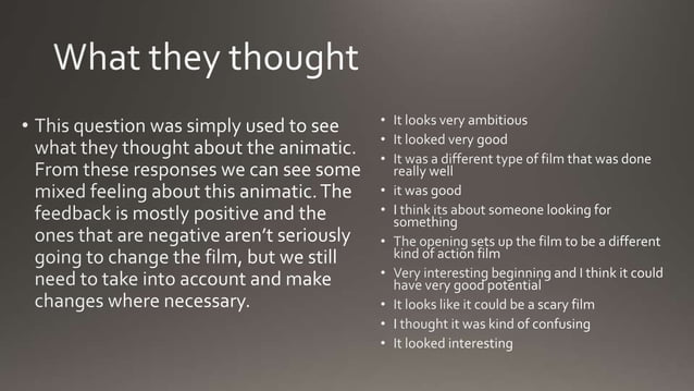 Animatic review - feedback | PPT