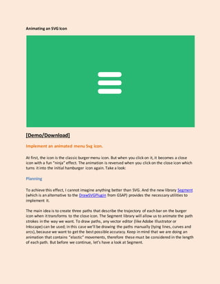 Animating an svg icon | DOCX | Web Development | Internet