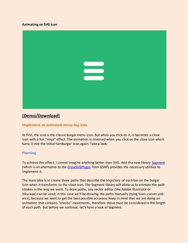 Animating an svg icon | DOCX | Web Development | Internet