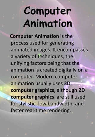 Animation | PPTX | Computer Animation | Computer Software and Applications