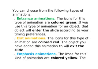 Animation in powerpoint part 1 | DOCX