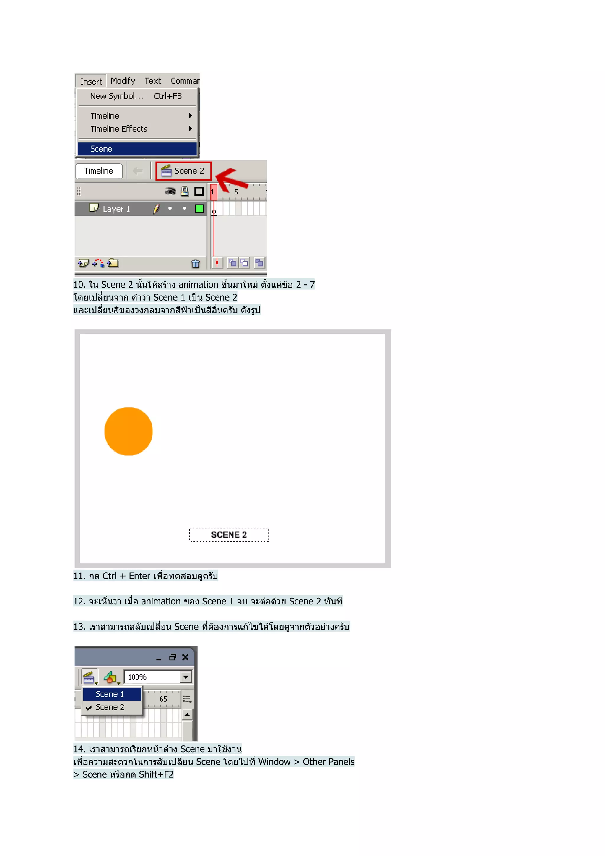 วิธีการทำ Animation ต่างๆ ด้วยโปรเเกรม flash cs3 | DOCX