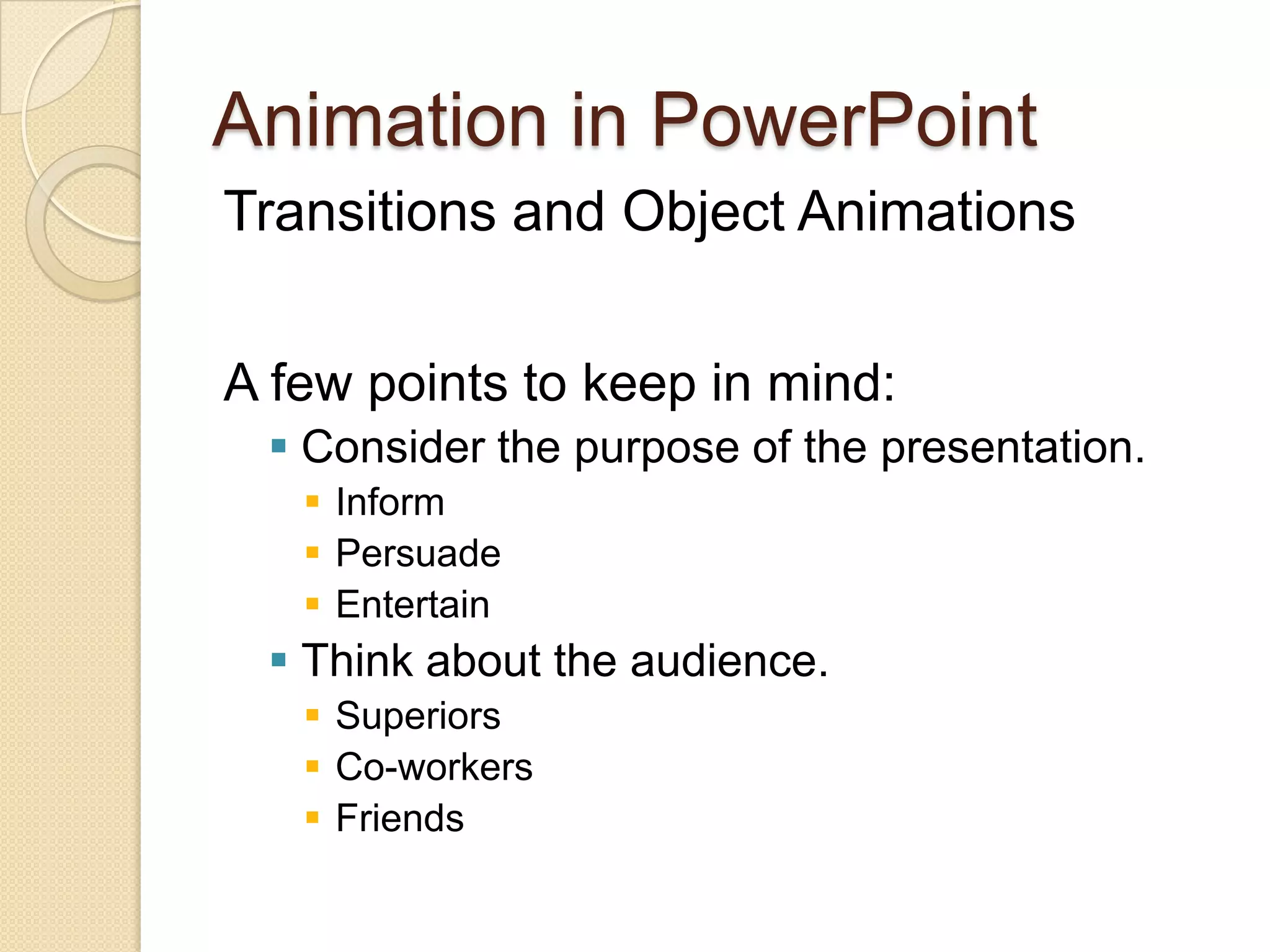Animation in power point | PPTX