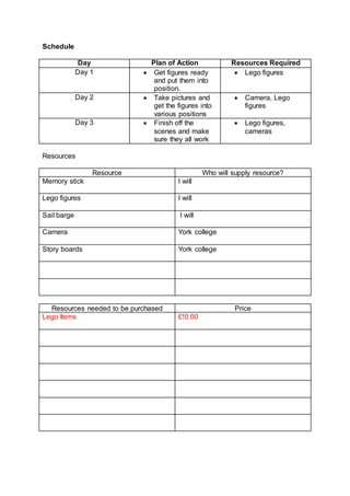 Animation planning document | DOCX