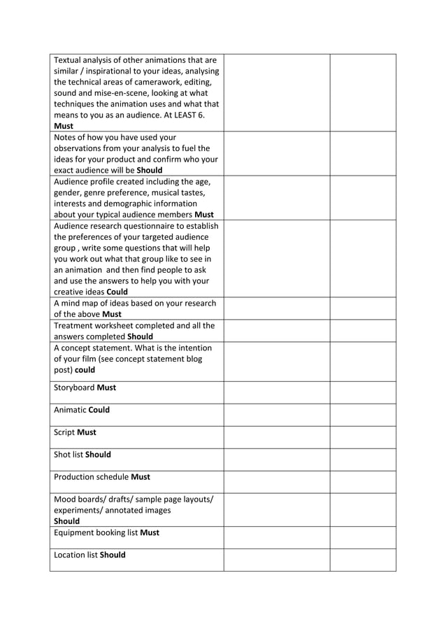 Animation self assessment | DOCX