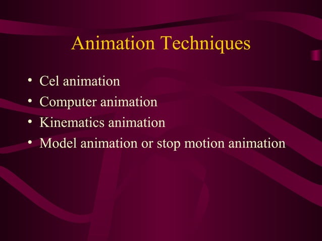 Animation technique | PPT | Computer Animation | Computer Software and Applications