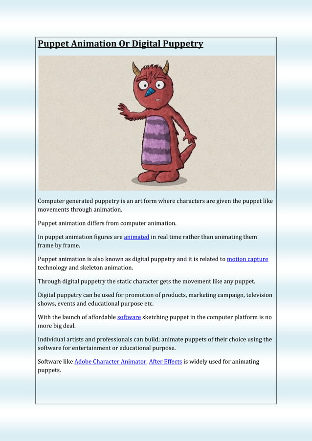 Incredible Puppet Animation Techniques | PDF