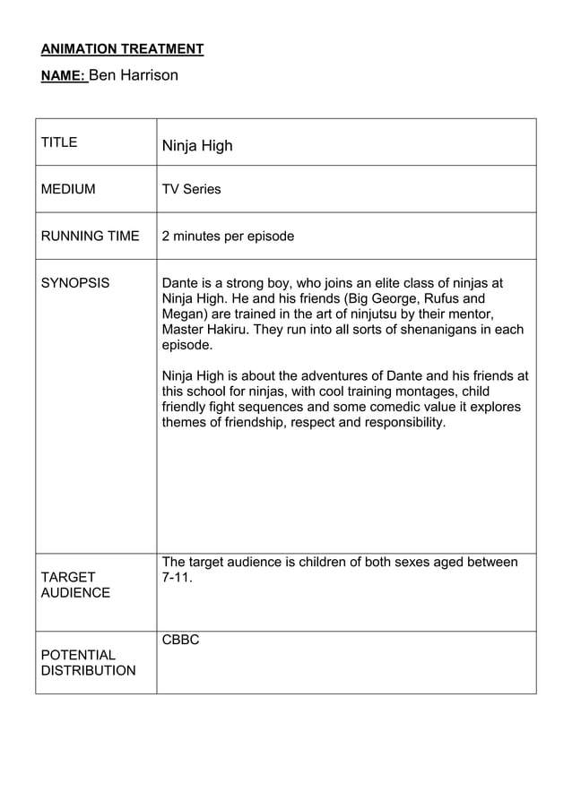 Animation treatment | DOCX