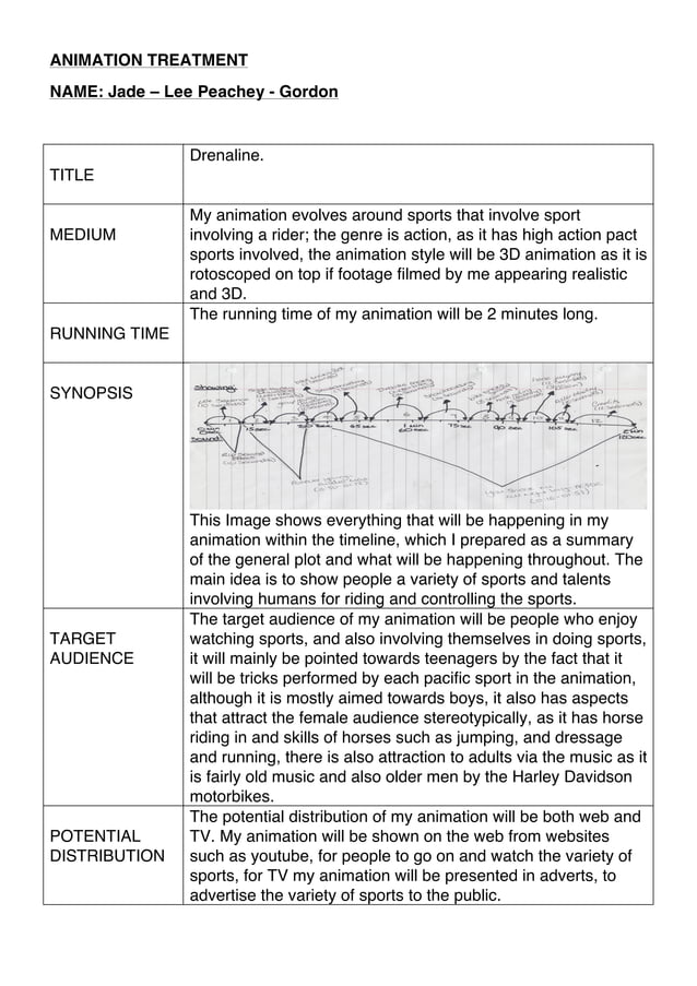 Animation treatment | PDF | Animation & Anime | Genres