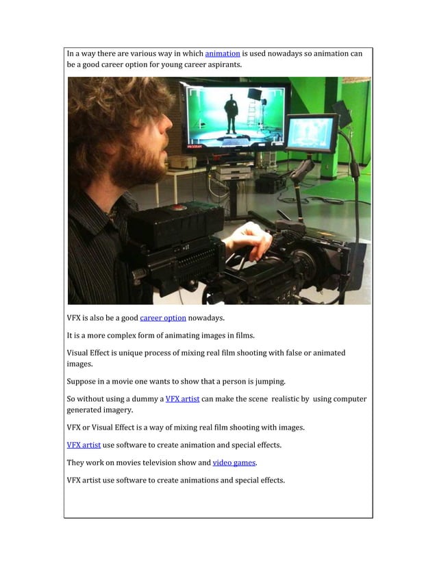 Animation OR Visual Effects Choose The Promising Career | PDF