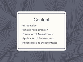 Animatronics presentation | PPTX