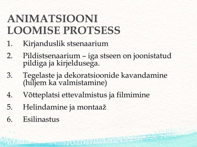 Animatsiooni loomine | PPT