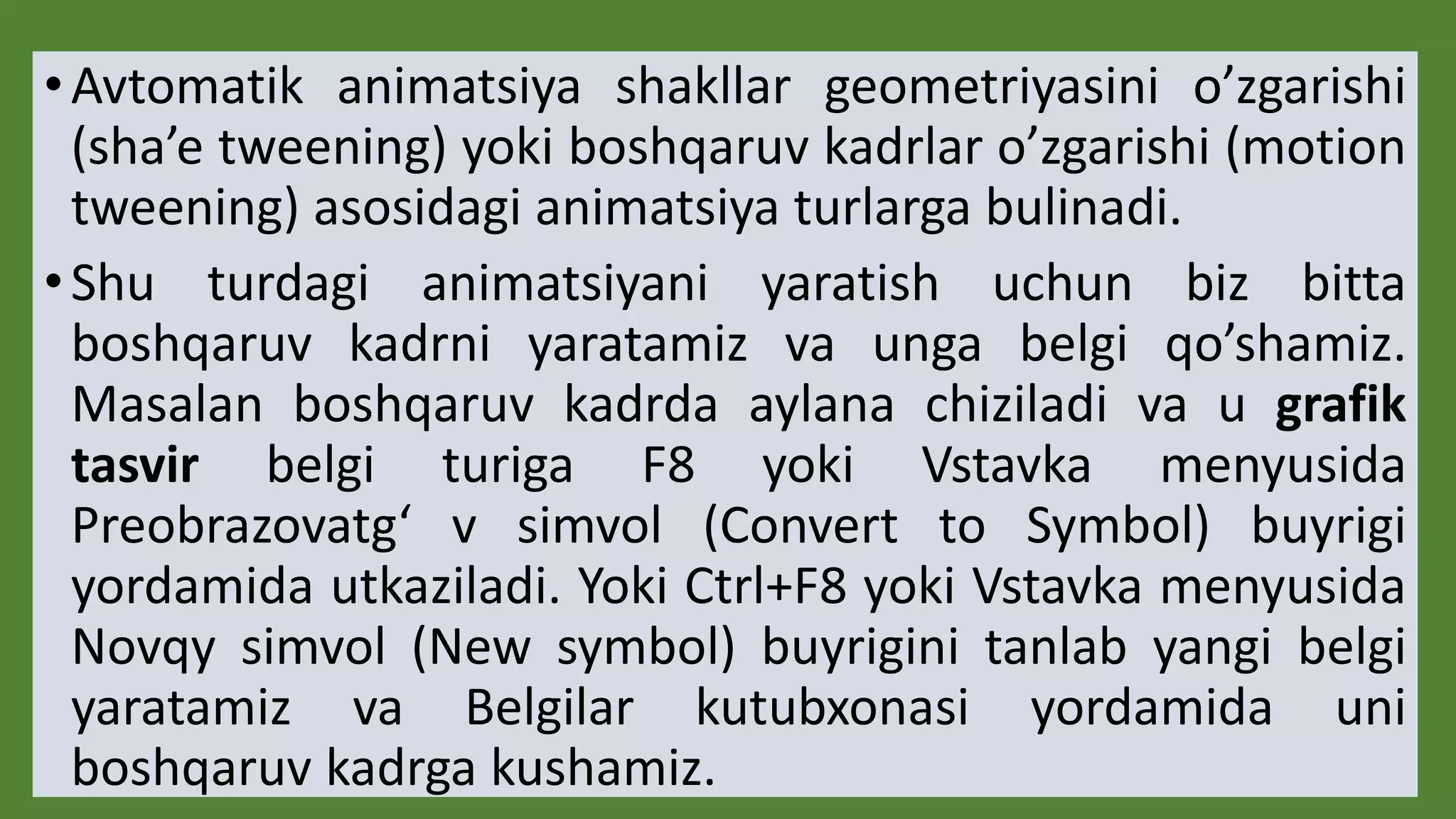 Animatsiyalarni yaratish dasturlarida ishlash asoslari.pptx