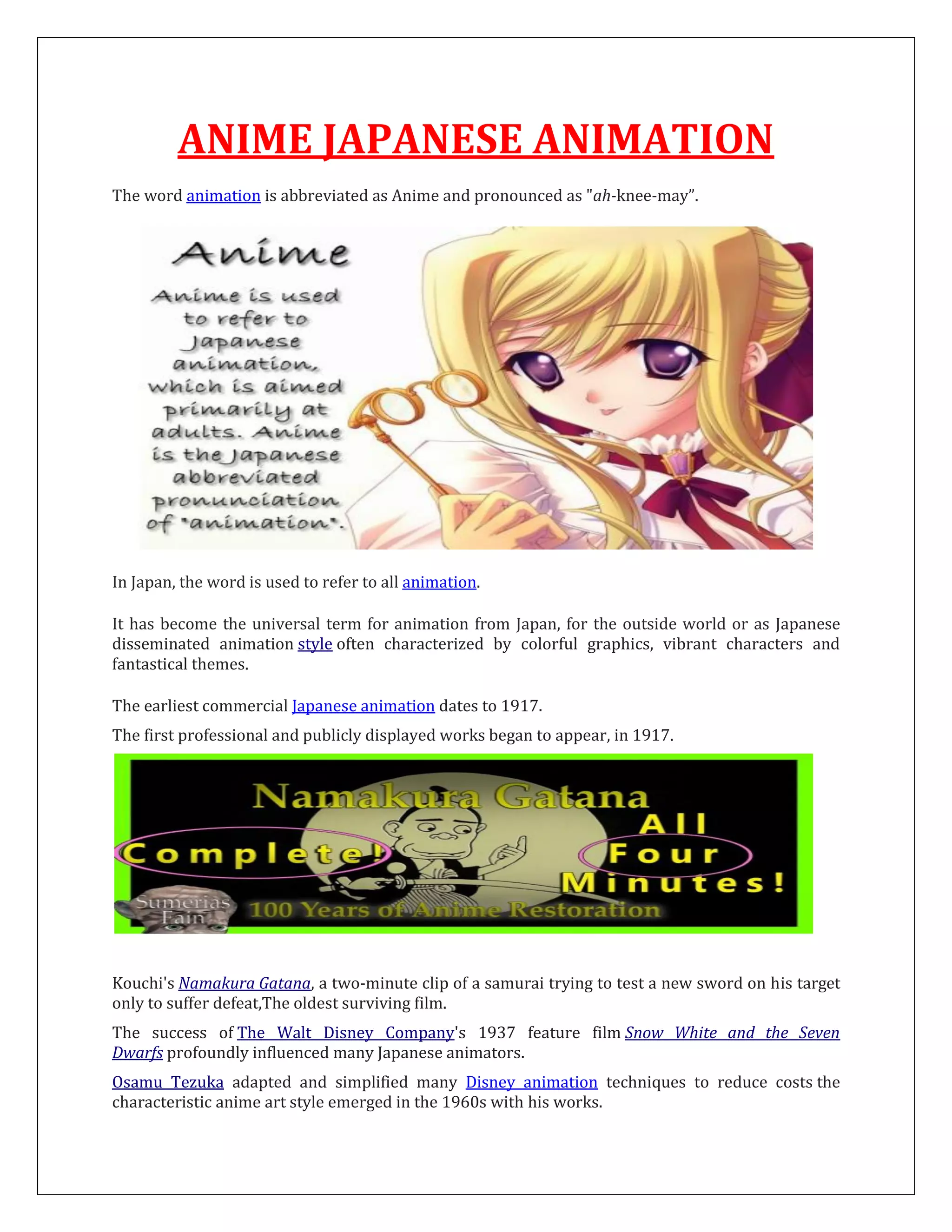 ANIME JAPANESE ANIMATION | PDF