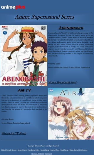 Anime Supernatural Series | PDF
