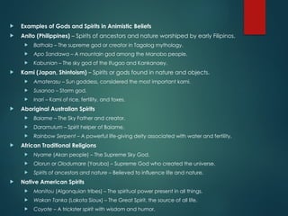 ANIMISM-TOPIC-PPT.about Goddess and God. | PPTX