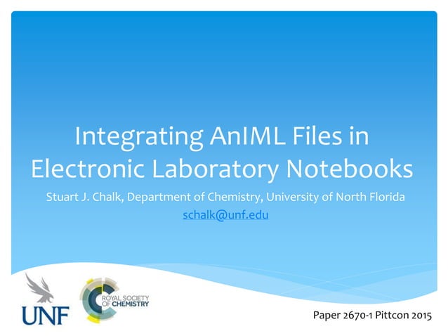 Integrating AnIML Files in Electronic Laboratory Notebooks - PittCon ...