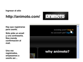Tutorial de Animoto Para El Blog | PPT
