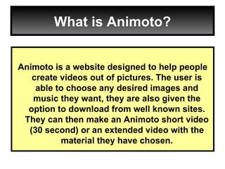 How to use Animoto | PPT | Music Video | Genres