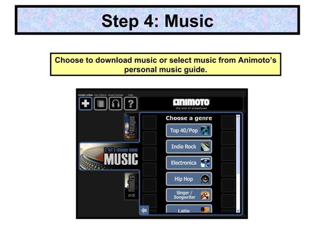 How to use Animoto | PPT | Music Video | Genres