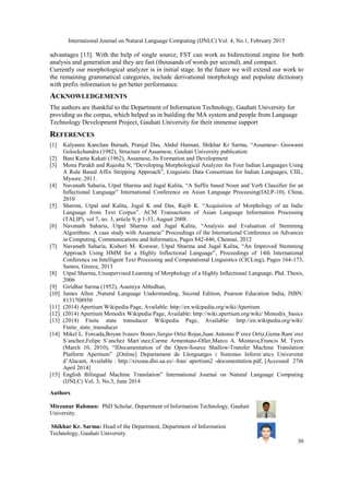 An implementation of apertium based assamese morphological analyzer | PDF | Geology | Science