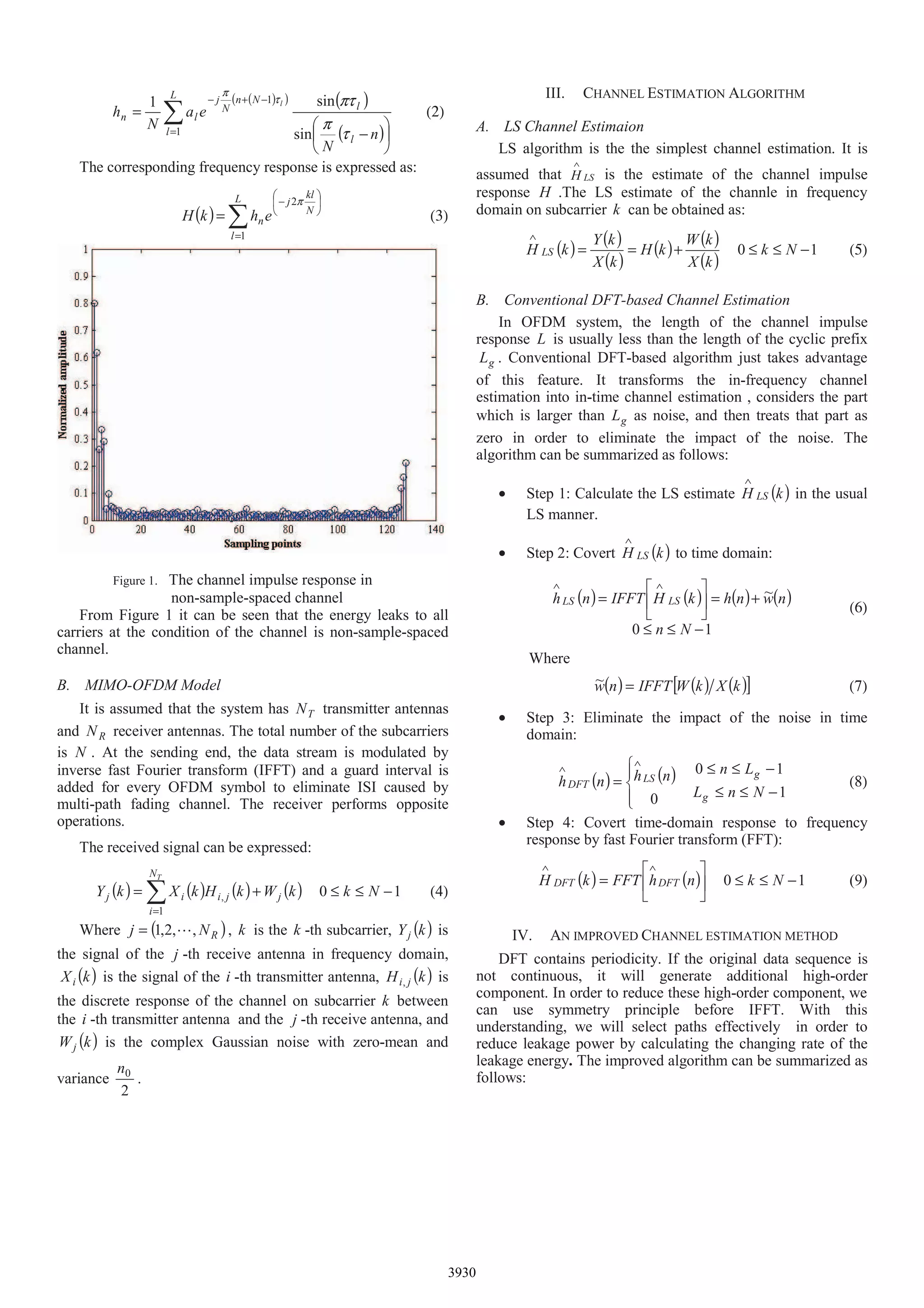 An improved dft based channel estimation | PDF