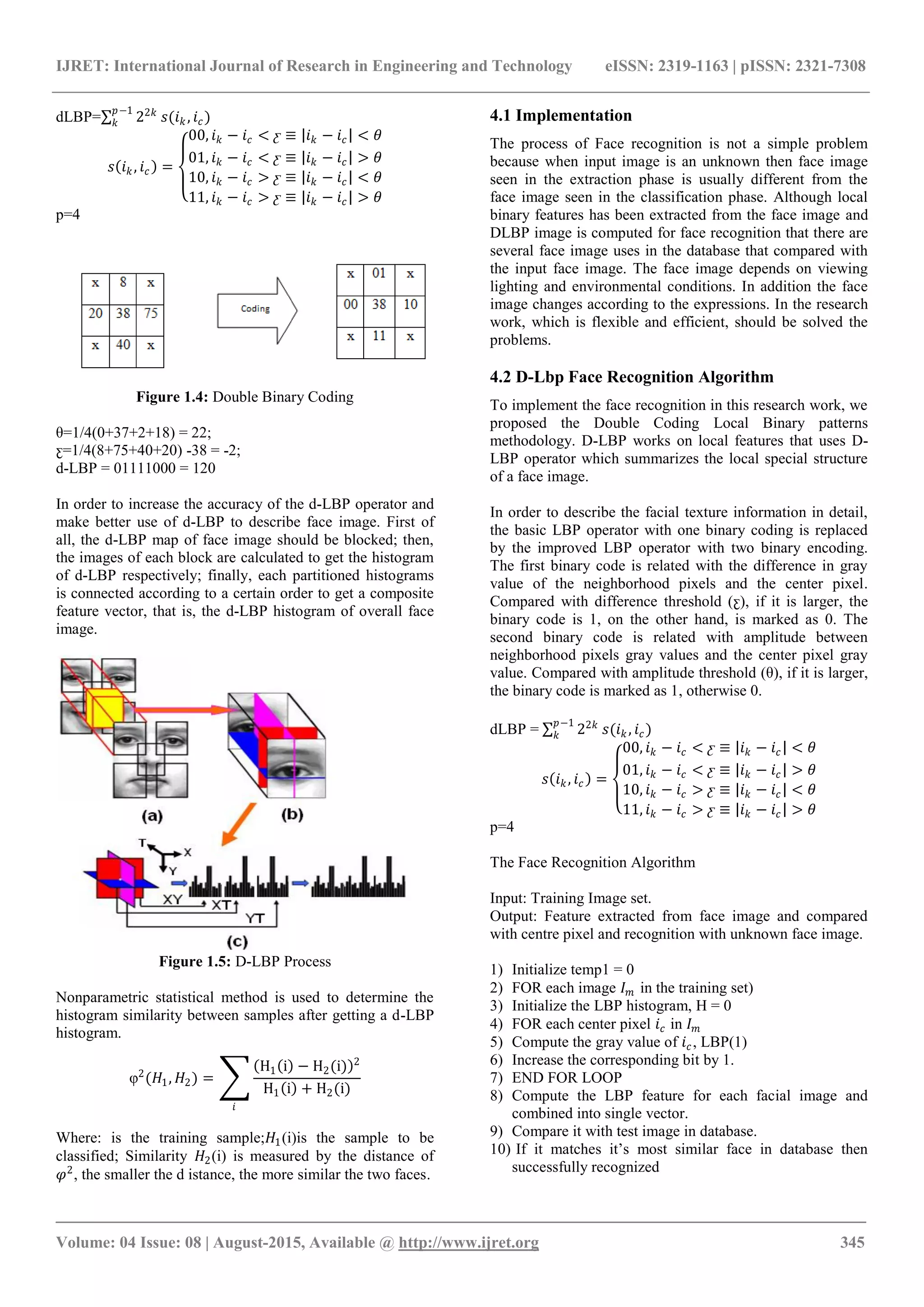 An Improved Double Coding Local Binary Pattern Algorithm For Face Recognition Pdf