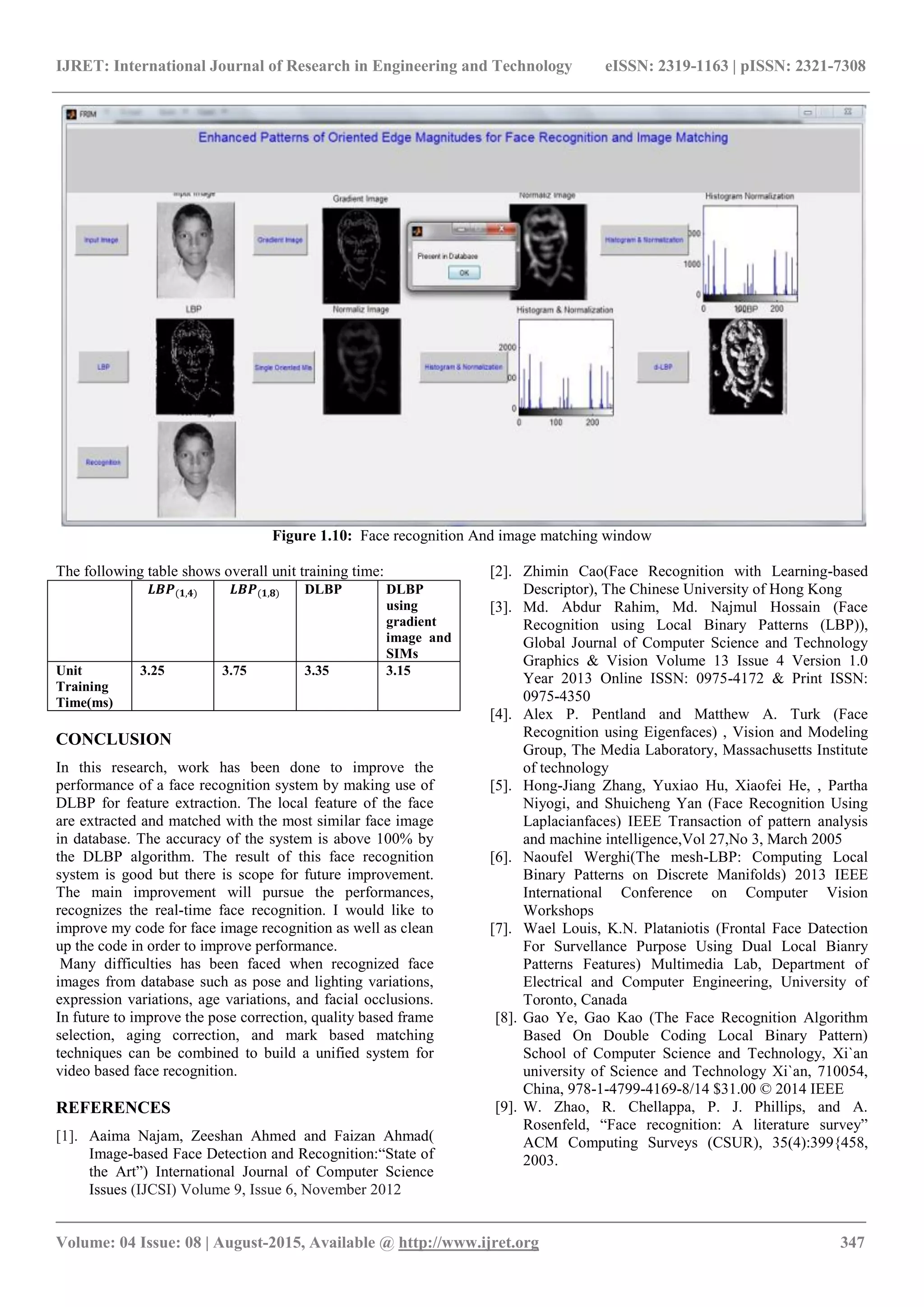An Improved Double Coding Local Binary Pattern Algorithm For Face Recognition Pdf