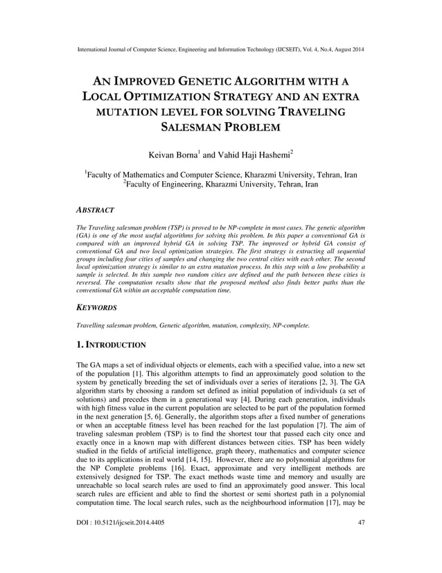 tAn improved genetic algorithm with a | PDF tAn improved genetic algorithm with a | PDF