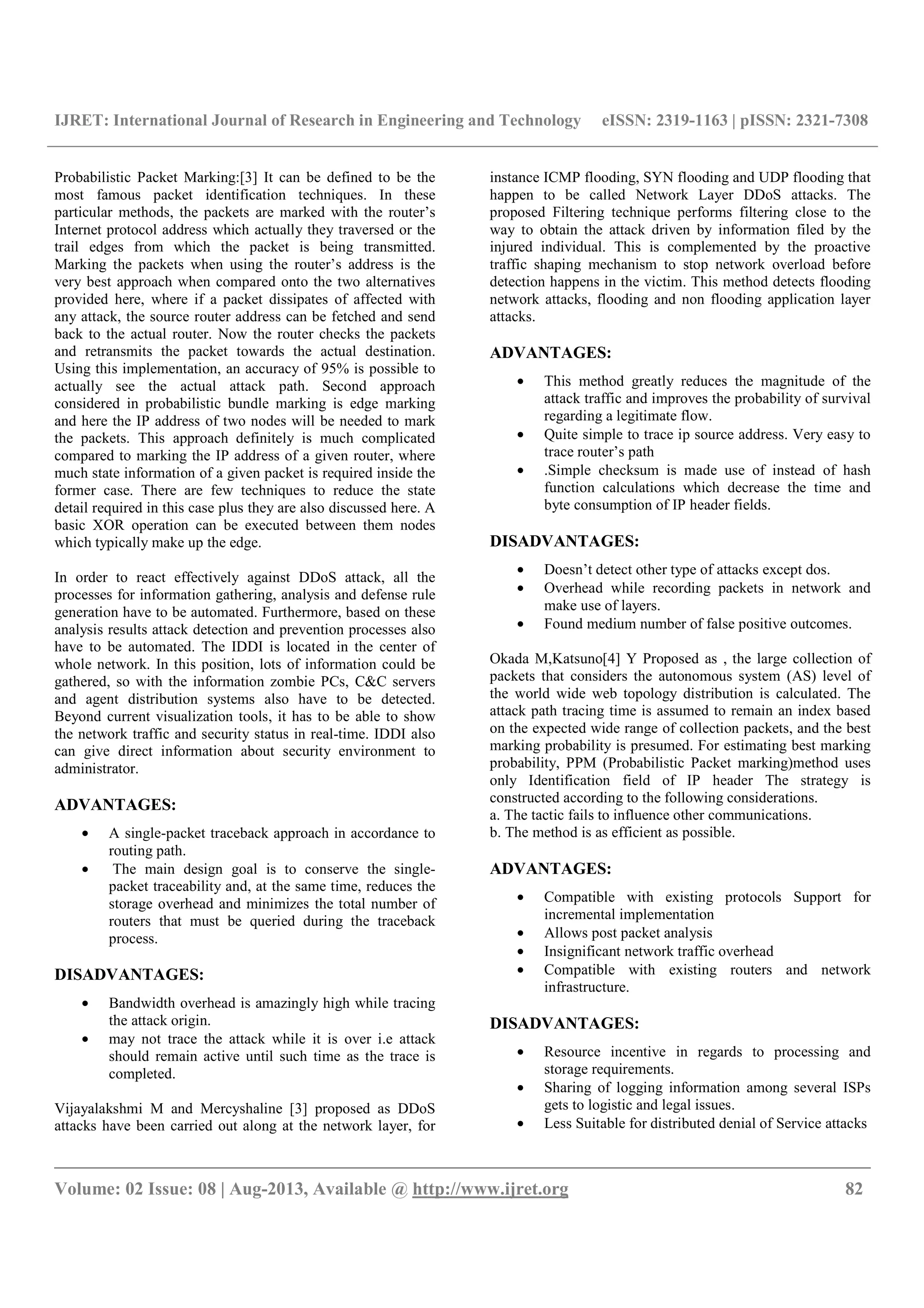 An improved ip traceback mechanism for network | PDF