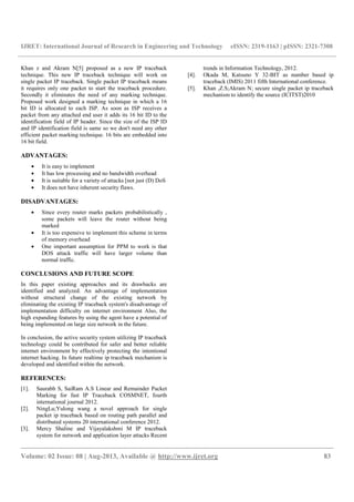 An improved ip traceback mechanism for network | PDF
