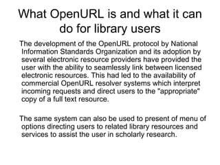 An Improved Open Url Resolver Menu System | PPT