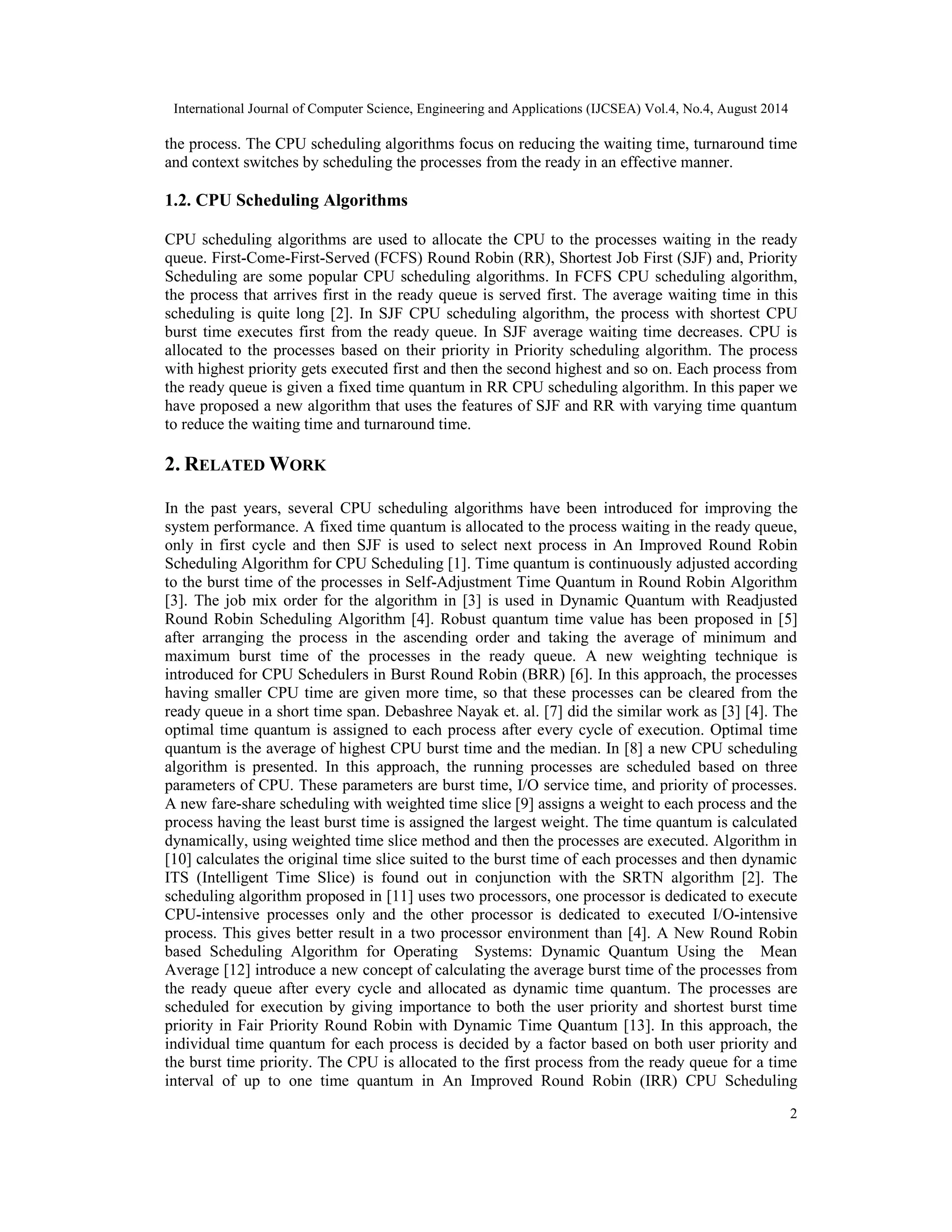 An improved round robin cpu scheduling | PDF