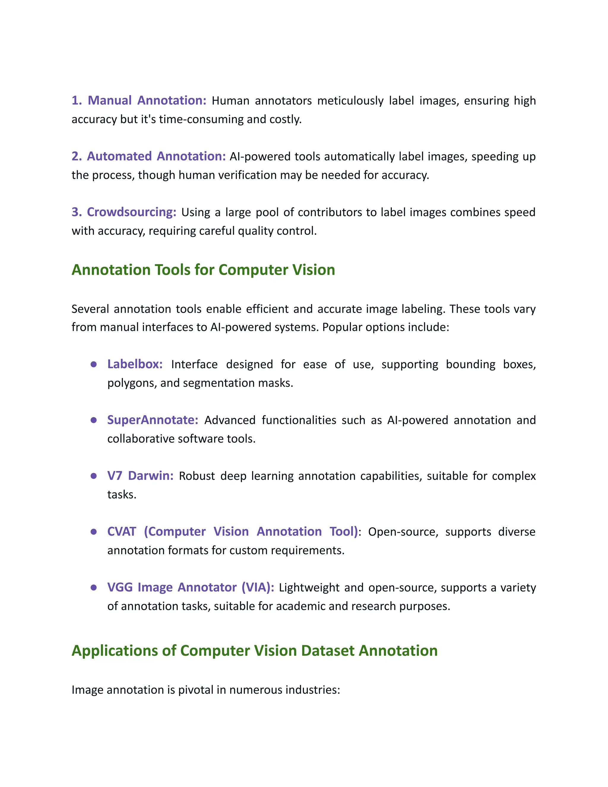 An In-Depth Look at Image Annotation Methods for Computer Vision | PDF