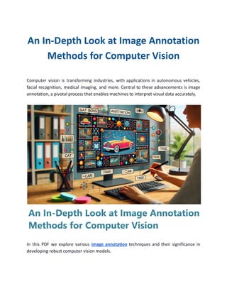 An In-Depth Look at Image Annotation Methods for Computer Vision | PDF
