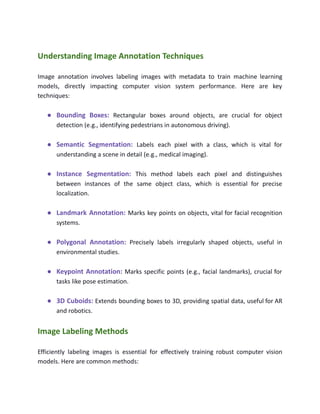 An In-Depth Look at Image Annotation Methods for Computer Vision | PDF