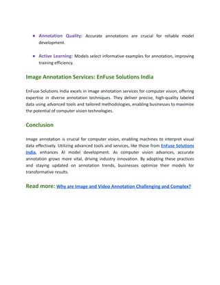 An In-Depth Look at Image Annotation Methods for Computer Vision | PDF
