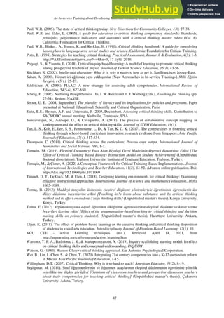 An In-Service Training About Developing Materials Including Critical ...