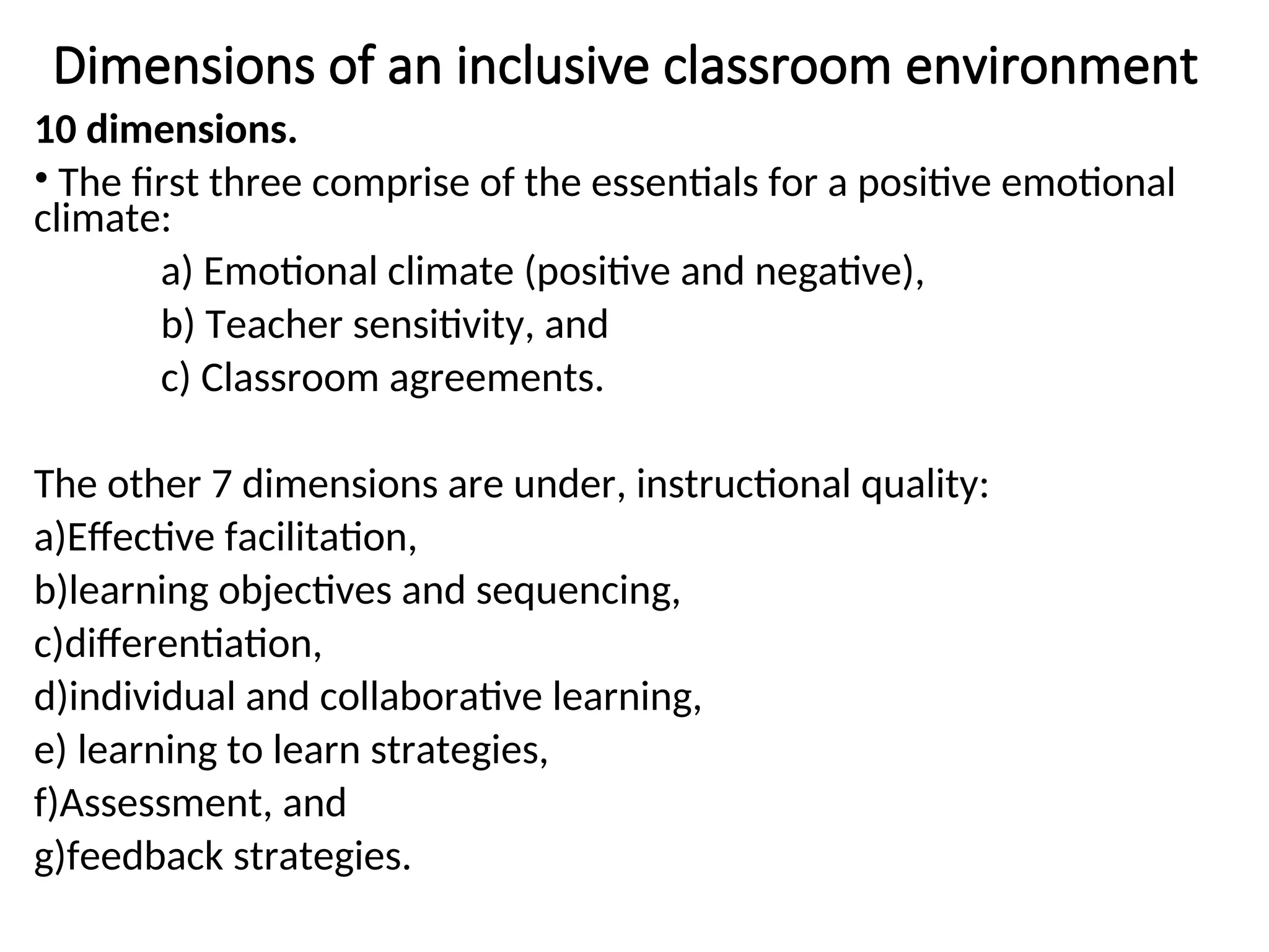 An Inclusive classroom environment Summary.ppt