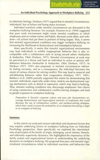 An Individual Psychology Approach To Underlying Factors Of Workplace ...