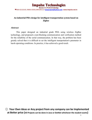 An industrial pda design for intelligent transportation system based on ...