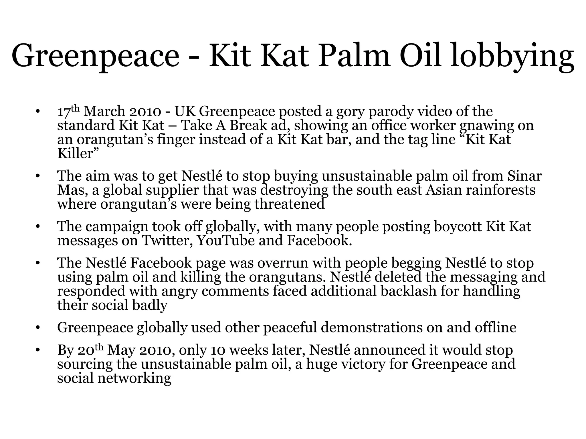 Greenpeace vs Nestle Kit Kat social influence case study | PPTX