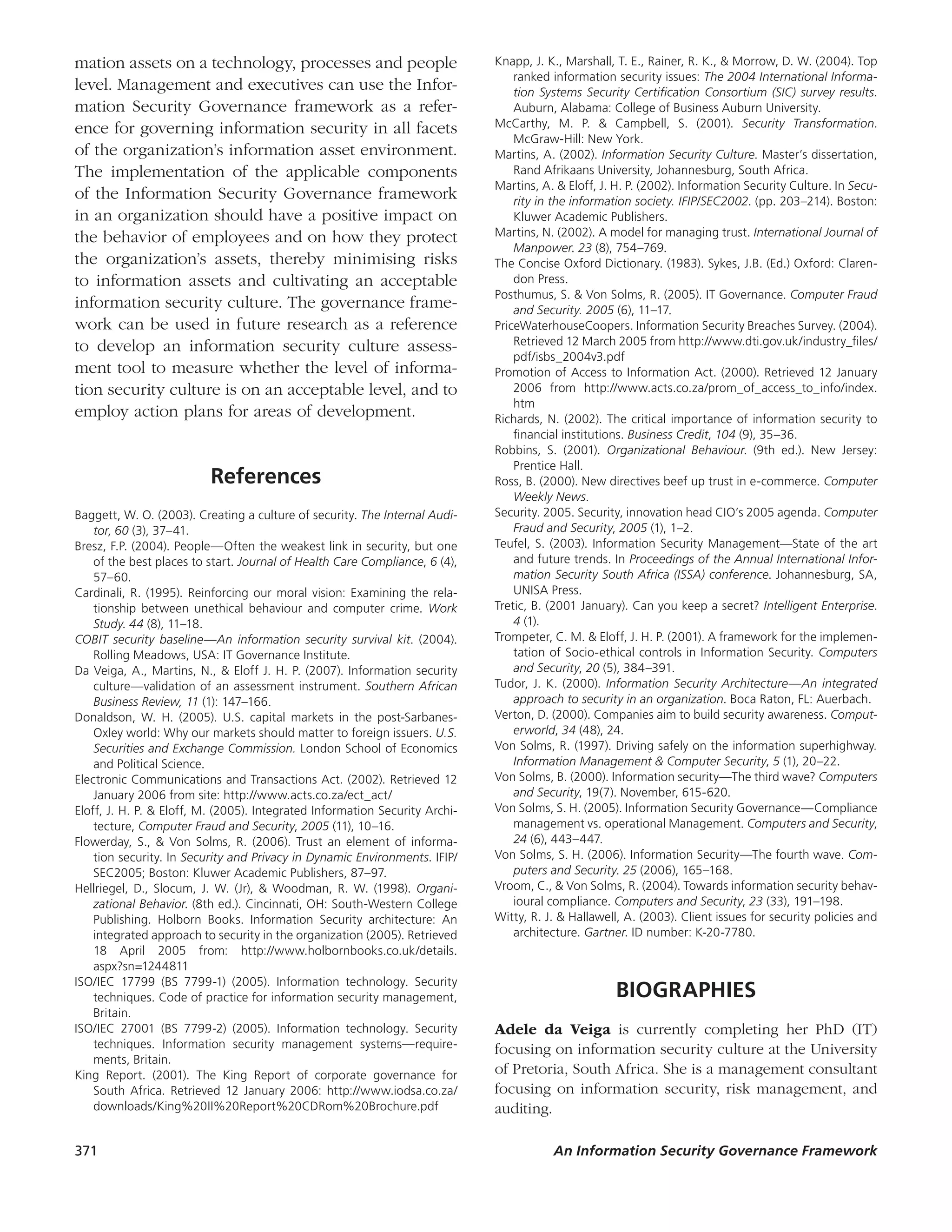 An information security governance framework | PDF