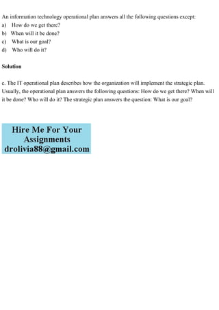 An information technology operational plan answers all the following.pdf